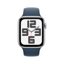 Apple Watch SE (2023), Smartwatch silber/blau, 44 mm, Sportarmband, Aluminium Display: 4,52 cm (1,78 Zoll) Kommunikation: Bluetooth Armbandlänge: 150 - 200 mm Touchscreen: mit Touchscreen