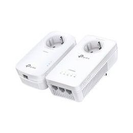 TP-LINK TL-WPA1300P AV1300 Gigabit Passthrough Powerline ac Wi-Fi Kit Gerätetyp: Powerline LAN: 10/100/1000 MBit/s, Auto-MDI/MDIX Anschlüsse: 3x RJ-45 (LAN) gesamt