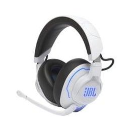 JBL Quantum 910P, Gaming-Headset weiß/blau, Bluetooth, USB-C Kopfhörertyp: Over-Ear Kopfbügelhörer Geeignet für: Gaming, Nintendo Switch, PC-Systeme, PlayStation 5, Xbox Series X|S Drahtlose Verbindung: Ja, via Bluetooth