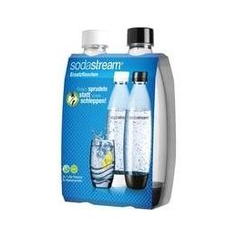 SodaStream PET-Flasche Fuse 1 Liter Duopack, Trinkflasche transparent/schwarz, 1x weiß, 1x schwarz Material: PET Anzahl Teile: 2 -teilig Fassungsvermögen: 1 Liter