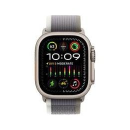 Apple Watch Ultra 2, Smartwatch grün/grau, 49 mm, Trail Loop, Titangehäuse, Cellular Kommunikation: Bluetooth Armbandlänge: 130 - 180 mm Touchscreen: mit Touchscreen