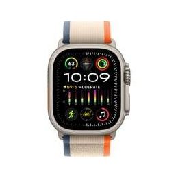 Apple Watch Ultra 2, Smartwatch orange/beige, 49 mm, Trail Loop, Titangehäuse, Cellular Kommunikation: Bluetooth Armbandlänge: 130 - 180 mm Touchscreen: mit Touchscreen