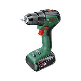 Bosch Akku-Bohrschrauber UniversalDrill 18V-60 grün/schwarz, Li-Ionen Akku 2,0Ah, Koffer, POWER FOR ALL ALLIANCE Leistung/Spannung: Akku-Betrieb, 18Volt Max. Drehzahl: 1.900 U/min Getriebe: 2-Gang-Getriebe Drehmoment: 60 Nm