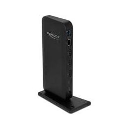 Delock USB Type-C Dockingstation schwarz, DisplayPort, HDMI, USB-C, USB-A