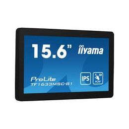 iiyama ProLite TF1633MSC-B1, LED-Monitor 39.5 cm (15.6 Zoll), schwarz, FullHD, IPS, Touchscreen, HDMI, DisplayPort, Open Frame Sichtbares Bild: 39,5 cm (15,6 Zoll) Auflösung: 1920 x 1080 Pixel Reaktionszeit: 5 ms (GtG) Format: 16:9