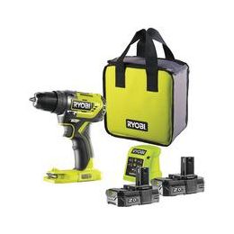 Ryobi ONE+ Akku-Bohrschrauber R18DD5-220S, 18Volt gr&uuml;n/schwarz, 2x Li-Ionen Akku 2,0Ah, Tasche