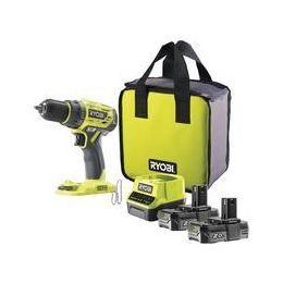 Ryobi ONE+ Akku-Bohrschrauber R18DD7-220S, 18Volt gr&uuml;n/schwarz, 2x Li-Ionen Akku 2,0Ah, Tasche