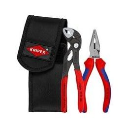 Knipex Mini-Zangenset, in Werkzeug-G&uuml;rteltasche, Zangen-Set rot/schwarz, 2-teilig