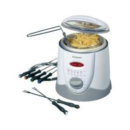 Bomann Fondue-Fritteuse FFR 1290 CB weiß/hellgrau Leistung: 840 Watt Geeignet für : 6 Personen Befeuerung: Elektrisch Fassungsvermögen: 1 l