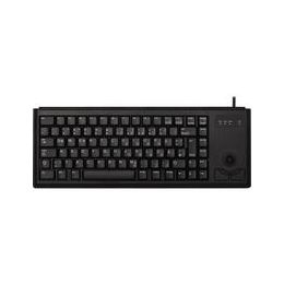 Slim Line G84-4400, Tastatur schwarz, DE-Layout, Cherry Mechanisch, integr. Trackball