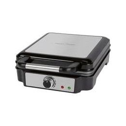 ProfiCook Waffelautomat PC-WA 1241, Waffeleisen schwarz/edelstahl, 1.200 Watt Leistung: 1.200 Watt Ausstattung: Bereitschaftsanzeige, Backampel, Temperaturregelung, einstellbarer Bräunungsgrad Kapazität: 4 Waffeln pro Durchgang Waffel-Art: Brüsseler Art