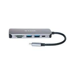 DLink DUB-2325, Dockingstation silber, USB-A, USB-C, SD- und microSD-Karten