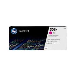 HP Toner magenta 508X (CF363X) Typ: Tonerkartusche Druckfarbe: Magenta Volumen: 9.500 Blatt (Farbe) Geeignet für: Hewlett-Packard