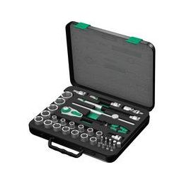Wera Zyklop Speed-Knarrensatz 8100 SC 2, 37-teilig, Werkzeug-Set schwarz/gr&uuml;n, Speed-Knarre mit schwenkbarem Kopf, 1/2"