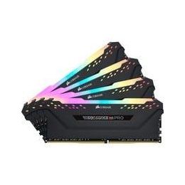 Corsair DIMM 32 GB DDR4-3200 (4x 8 GB) Quad-Kit, Arbeitsspeicher schwarz, CMW32GX4M4C3200C16, Vengeance RGB PRO, INTEL XMP Kapazität: 32 GB (4x 8 GB) Timings: CL16 18-18-36 Standard: DDR4-3200 (PC4-25600) Profil: INTEL XMP (Version 2.0)
