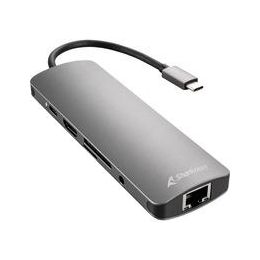 Sharkoon USB 3.0 Type C Combo Adapter, Dockingstation dunkelgrau