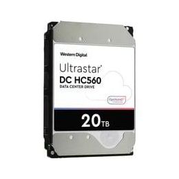 Western Digital Ultrastar DC HC560 20 TB, Festplatte SATA 6 Gb/s, 3,5", SE Kapazität: 20 TB ms/Cache/U: 4,16 ms/512 MB/7.200 U/min Datentransferrate: Lesen: 269 MB/s