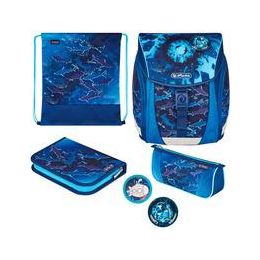 Herlitz FiloLight Plus Deep Sea, Schulranzen dunkelblau/neon-blau, inkl. befülltem 16 tlg. Schüleretui, Faulenzer-Mäppchen, Sportbeutel Typ: Ranzen - Schule Material: Polyester Kapazität: 16 Liter Volumen