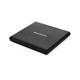 Verbatim Externer Slimline CD-DVD-Brenner, externer DVD-Brenner schwarz, USB-A 2.0