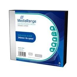 MediaRange DVD+R DL 8,5 GB, DVD-Rohlinge 8fach, 5 St&uuml;ck