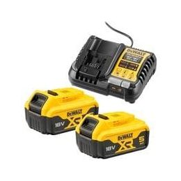 Dewalt Starter-Set Akku-Kit DCB1104P2, 18Volt, Ladeger&auml;t gelb/schwarz, 2x Li-Ionen Akku 5,0Ah