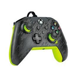 pdp Wired Controller - Electric Carbon, Gamepad anthrazit/neon-grün, für Xbox Series X|S, Xbox One, PC Anschluss: USB Verbindung: Kabel