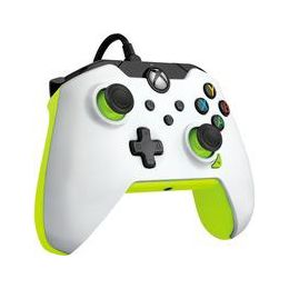pdp Wired Controller - Electric White, Gamepad weiß/neon-grün, für Xbox Series X|S, Xbox One, PC Anschluss: USB Verbindung: Kabel