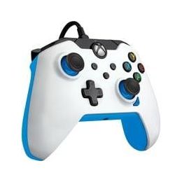 pdp Wired Controller - Ion White, Gamepad weiß/neon-blau, für Xbox Series X|S, Xbox One, PC Anschluss: USB Verbindung: Kabel