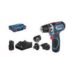 Bosch Akku-Bohrschrauber GSR 12V-15 FC Professional, 12Volt blau/schwarz, 2x Li-Ionen Akku 2,0Ah, in L-BOXX