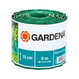 Gardena Raseneinfassung, 15cm hoch, Begrenzung grün Länge: 9 Meter Form: Rasenkante auf Rolle Verwendung: Trennung zwischen Wegen und Rasen