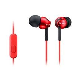 Sony MDR-EX110APR, Headset rot Kopfhörertyp: In-Ear Ohrkanalhörer Geeignet für: Mobile Abspielgeräte, Mobiltelefone Kabel-Verbindung: 3.5mm Klinke