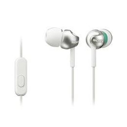 Sony MDR-EX110APW, Headset weiß Kopfhörertyp: In-Ear Ohrkanalhörer Geeignet für: Mobile Abspielgeräte, Mobiltelefone Kabel-Verbindung: 3.5mm Klinke