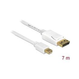 Delock Adapterkabel mini-DisplayPort 1.2 (Stecker) > DisplayPort (Stecker) 4K wei&szlig;, 7 Meter