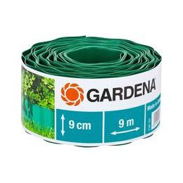 Gardena Raseneinfassung, 9cm hoch, Begrenzung grün Länge: 9 Meter Form: Rasenkante auf Rolle Verwendung: Trennung zwischen Wegen und Rasen