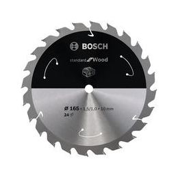 Bosch Kreissägeblatt Standard for Wood, Ø 165mm, 24Z Bohrung 10mm, für Akku-Handkreissägen Materialeignung: Holz Maße: Ø 165 mm Bohrung: 10 mm