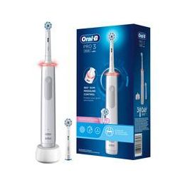 Braun Oral-B Pro 3 3000 Sensitive Clean, Elektrische Zahnbürste weiß Stufen: 3 Stufen Timer: 2-Minuten-Timer (4-mal 30 Sekunden) Ausstattung: Andruckkontrolle Geschwindigkeit: 45.000 Pulsationen/Minute, 9.900 Rotationen/Minute