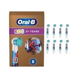 Braun Oral-B Kids Spiderman 8er, Aufsteckb&uuml;rste wei&szlig;, Frustfreie Verpackung
