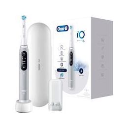 Braun Oral-B iO Series 6, Elektrische Zahnbürste grau, Grey Opal Stufen: 5 Stufen Timer: 2-Minuten-Timer (4-mal 30 Sekunden, anpassbar über die App) Ausstattung: Andruckkontrolle, Bluetooth