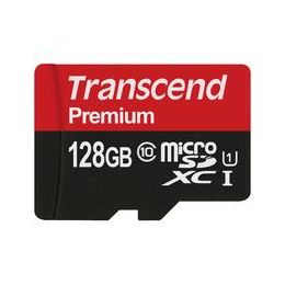 Transcend Premium 128GB microSDXC-Karte, Speicherkarte UHS-I U1, Class 10 Kapazität: 128 GB Geschwindigkeit: Schreiben: max. 10 MB/s Speichertyp: microSDXC Bus-Schnittstelle: UHS-I, High Speed