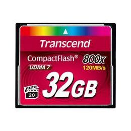 Transcend CompactFlash 800 32 GB, Speicherkarte UDMA 7 Kapazität: 32 GB Geschwindigkeit: Lesen: max. 120 MB/s, Schreiben: max. 60 MB/s Speichertyp: CompactFlash I