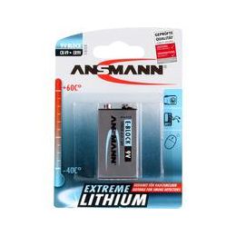 Ansmann Extreme Lithium 9V-Block, Batterie silber, 1x Lithium