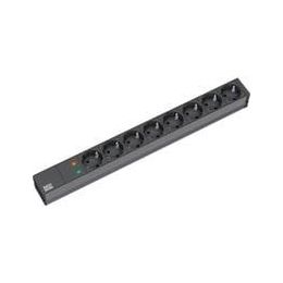 Bachmann 19" IT PDU Steckdosenleiste Basic 8-fach, 1HE schwarz, 2 Meter, 6.500A Überspannungsschutz Steckdosen Anordnung: Schräg 35° Stromanschlüsse: Schutzkontakt-Steckdosen: 8 Stück (davon 8 permanent, 0 schaltbar) Kabellänge: 2 Meter