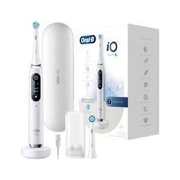 Braun Oral-B iO Series 9N, Elektrische Zahnbürste weiß, White Alabaster Stufen: 7 Stufen Timer: 2-Minuten-Timer (4-mal 30 Sekunden, anpassbar über die App) Ausstattung: Andruckkontrolle, Bluetooth