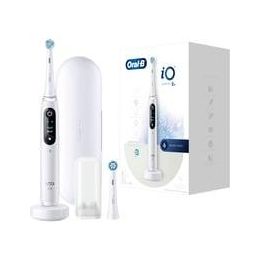 Braun Oral-B iO Series 8N, Elektrische Zahnbürste weiß, White Alabaster Stufen: 6 Stufen Timer: 2-Minuten-Timer (4-mal 30 Sekunden, anpassbar über die App) Ausstattung: Andruckkontrolle, Bluetooth