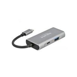 Delock Externer USB 3.2 Gen 2 USB Type-C Hub, USB-Hub grau, USB-C