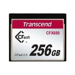 Transcend CFast 2.0 CFX650 256 GB, Speicherkarte Kapazität: 256 GB Geschwindigkeit: Lesen: max. 510 MB/s, Schreiben: max. 370 MB/s