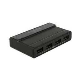 Delock Externer USB 3.2 Gen 2 4 PortHub 10Gbps, USB-Hub schwarz