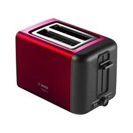 Bosch Kompakt-Toaster DesignLine TAT3P424DE rot/schwarz, 970 Watt, für 2 Scheiben Toast Leistung: 970 Watt Kapazität: 2 Scheiben Toast Funktionen: Aufwärmen, Liftfunktion, Stopp-Taste Ausstattung: Brotzentrierung, Brötchenaufsatz, Krümelschublade