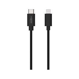 Ansmann USB 2.0 Adapterkabel, USB-C Stecker > Lightning Stecker schwarz, 1,2 Meter, Laden mit bis zu 60 Watt