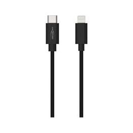 Ansmann USB 2.0 Adapterkabel, USB-C Stecker > Lightning Stecker schwarz, 2 Meter, Laden mit bis zu 60 Watt